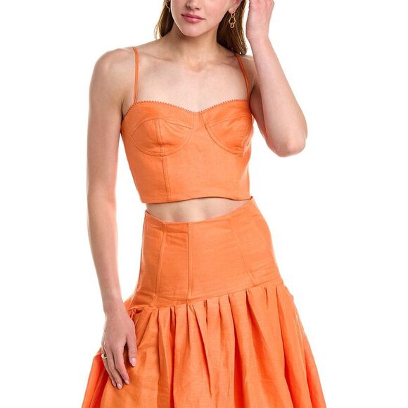 NICHOLAS | Tops | Nicholas Womens Cepia Bustier Linen Bra Top Orange | Poshmark